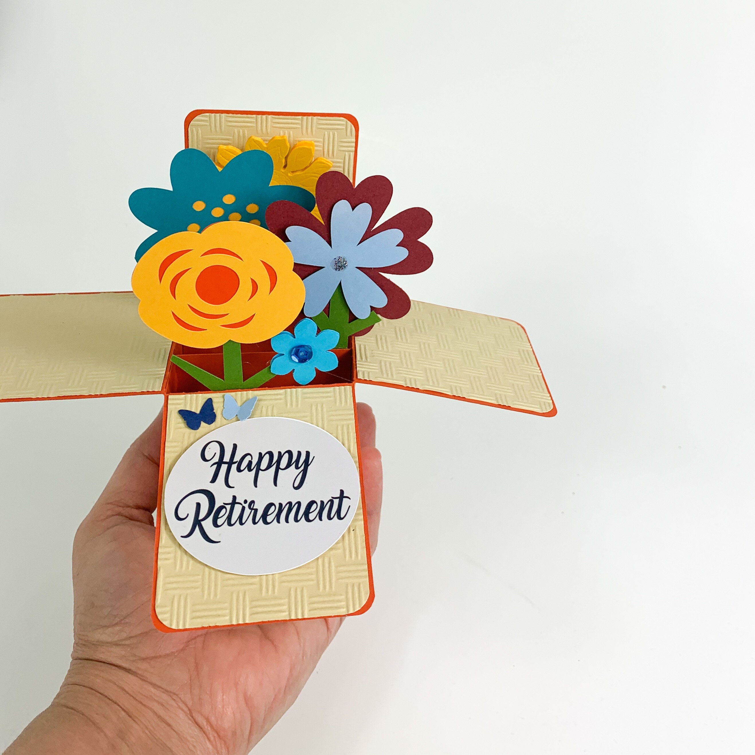 Happy Retirement Pop up Card: Handmade Floral Gift - Etsy