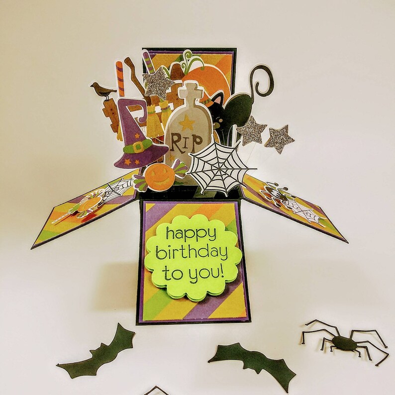 Halloween Birthday Card Pop up Card Children Halloween | Etsy