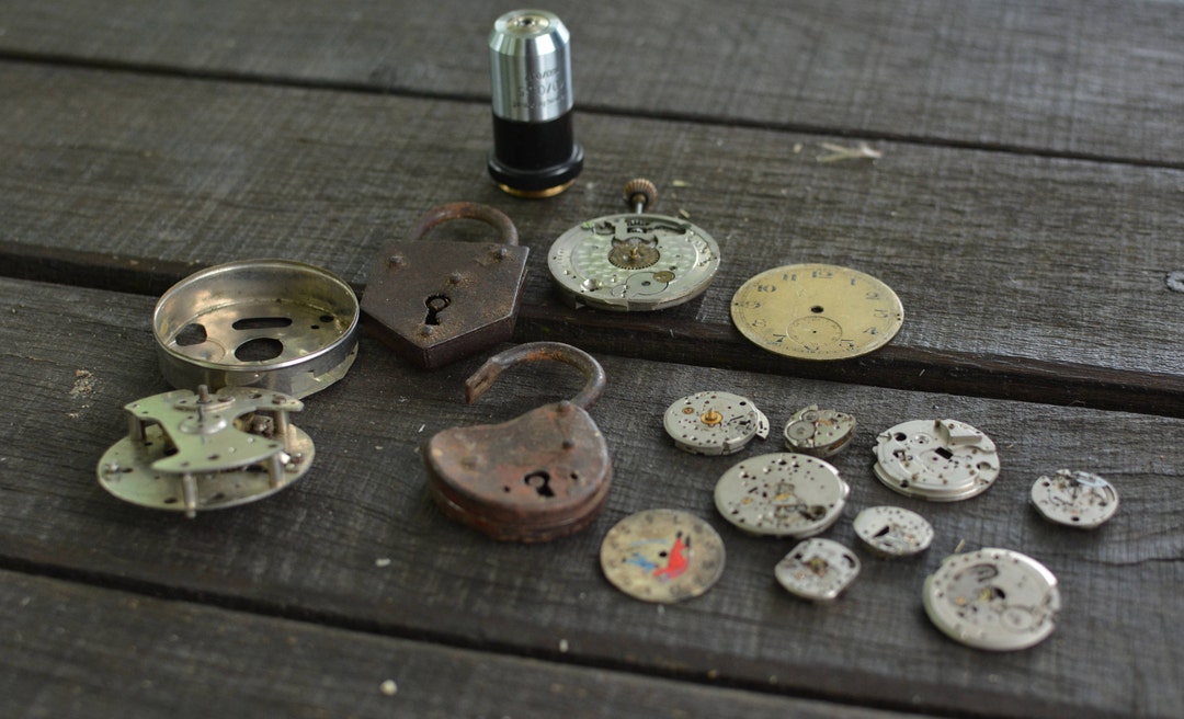 Vintage Steampunk Watches Parts,set,vintage Padlocks,steampunk Watch ...