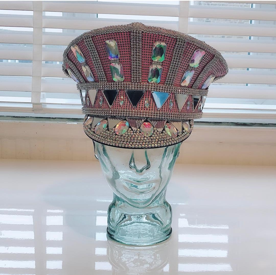 Pink Military Captain Festival Hat Rave, EDC, Burning Man,steampunk ...