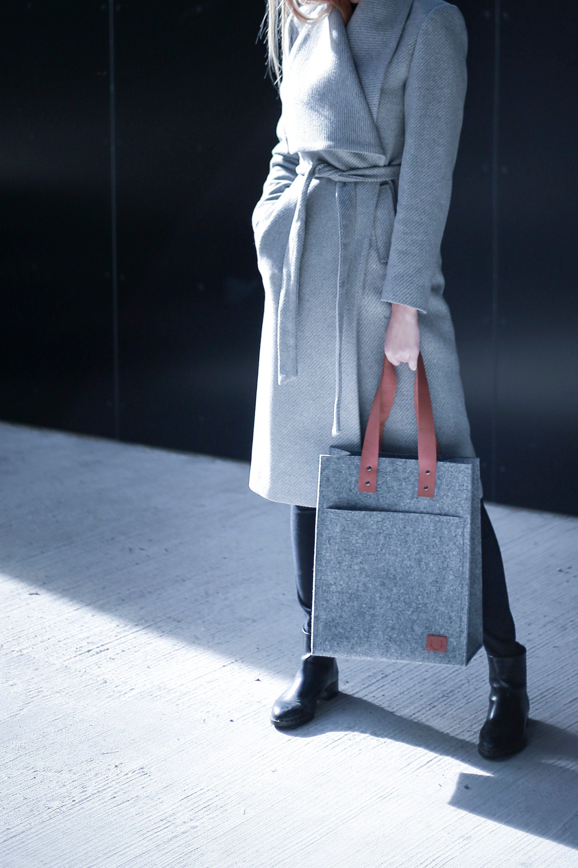 Felt Tote Bag / Computer Bag/ Shopper Bag/ Shoulder Bag / Felt Bag ...