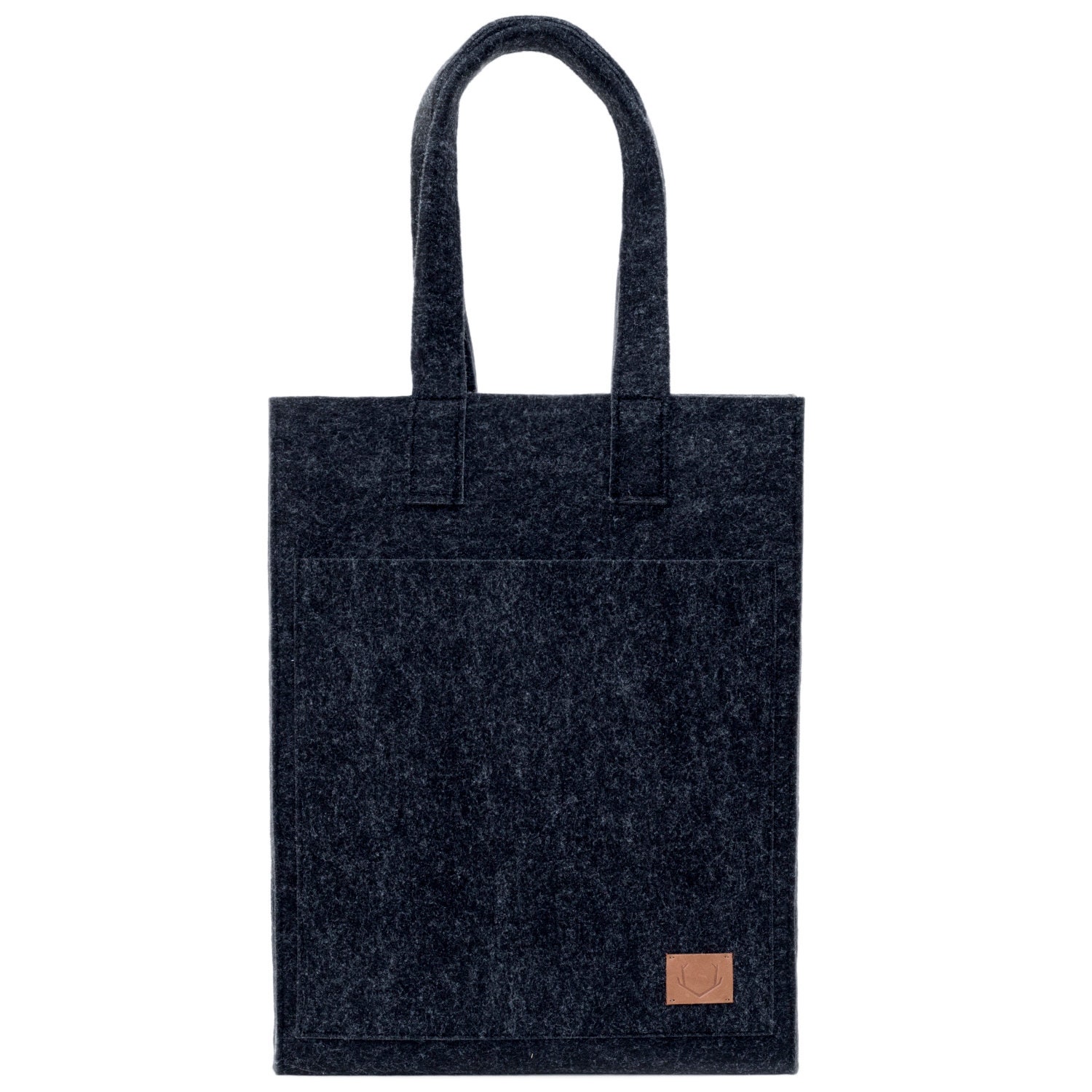 Tote Bag / Felt Tote Bag / Shopper Bag / Grey Felt Tote Bag / - Etsy