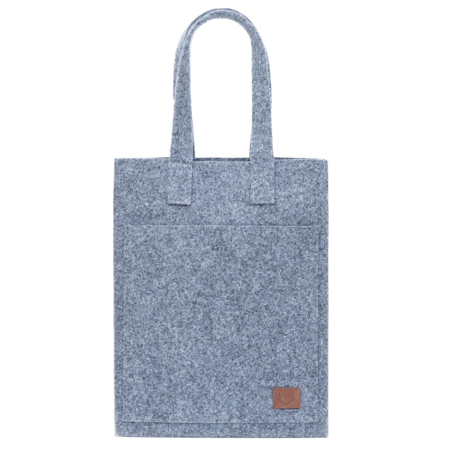 Tote Bag / Felt Tote Bag / Shopper Bag / Grey Felt Tote Bag / Grey Felt ...