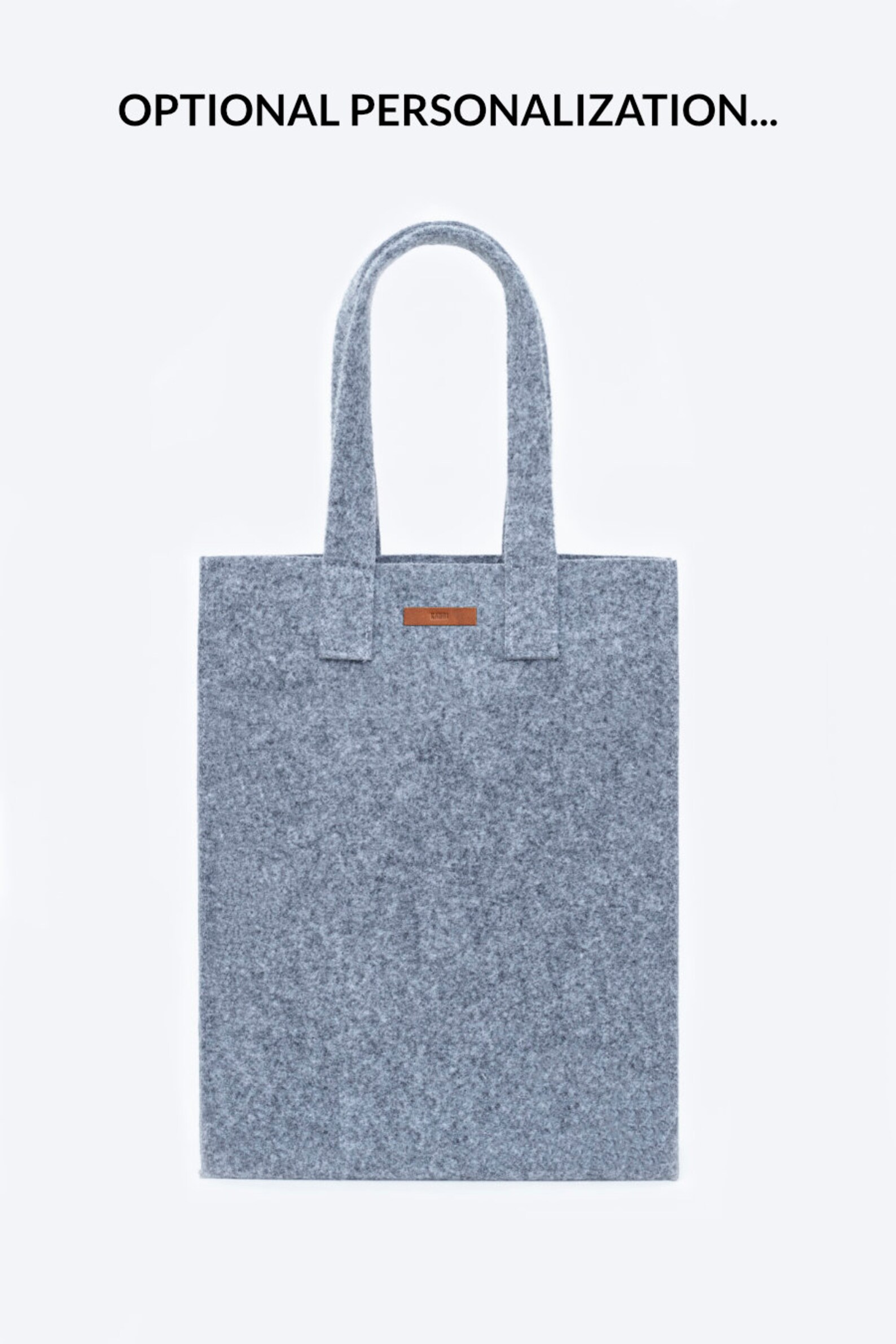 Tote Bag / Felt Tote Bag / Shopper Bag / Grey Felt Tote Bag / Grey Felt ...