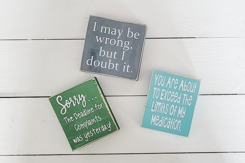 Mini Funny Signs, Humorous Signs, Small Gift, Laugh, Funny Decor - Etsy