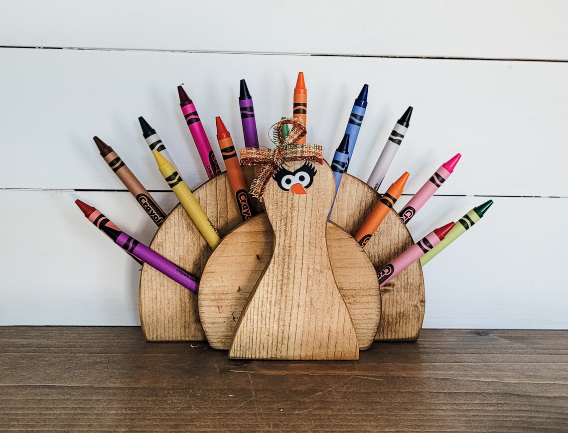 The Original Turkey Crayon Holder, Fall Decor, Thanksgiving Decor ...
