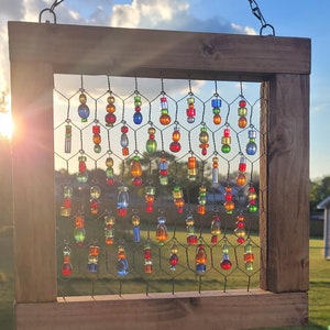 Suncatcher, Chicken Wire Suncatcher, Beaded Suncatcher, Outdoor Decor ...