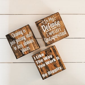 Funny Signs, Humorous Signs, Tiered Tray Signs, Desk Decor, Shelf ...