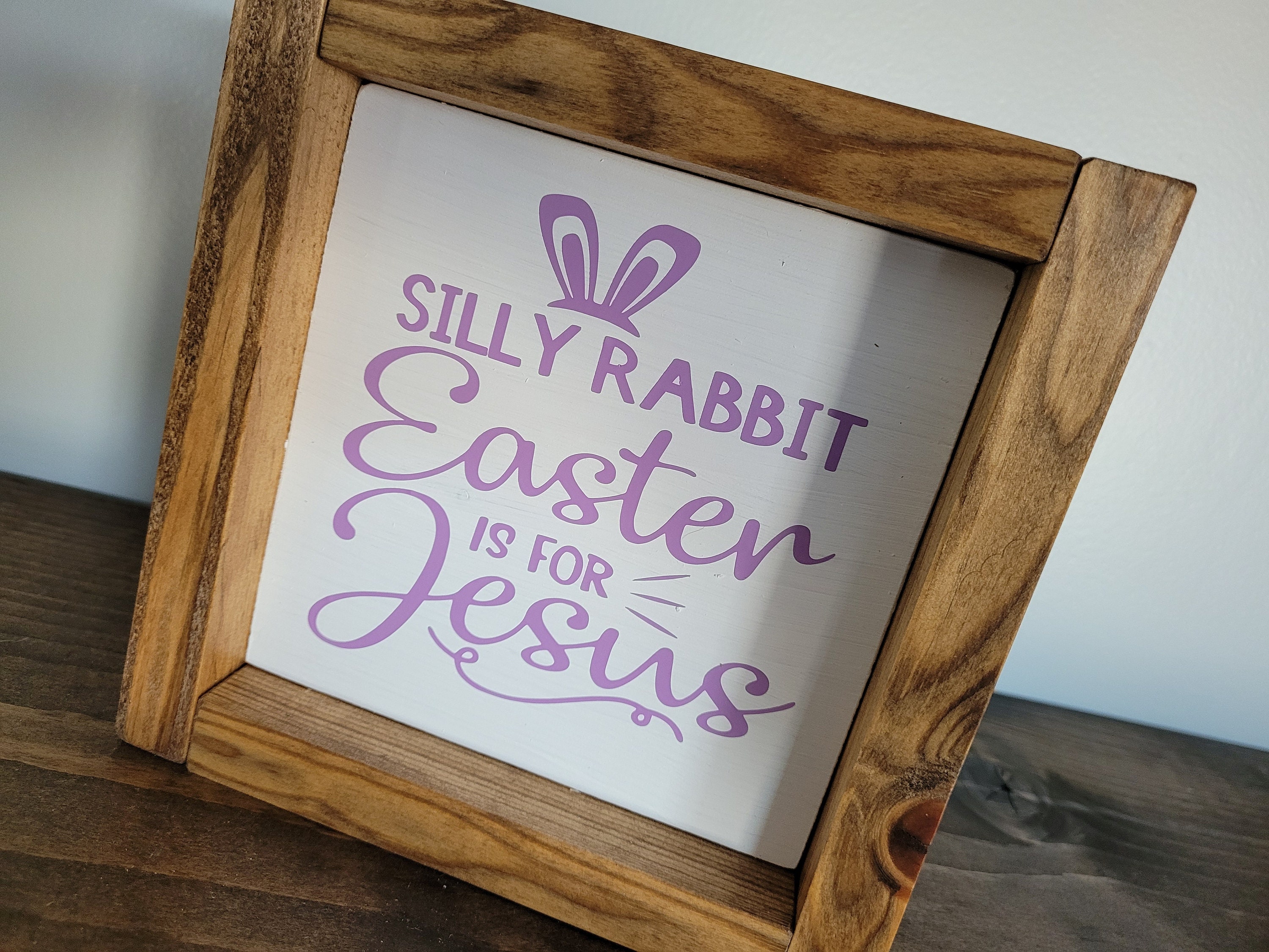 Silly Rabbit Easter is for Jesus | Rustic Easter Sign | Farmhouse ...
