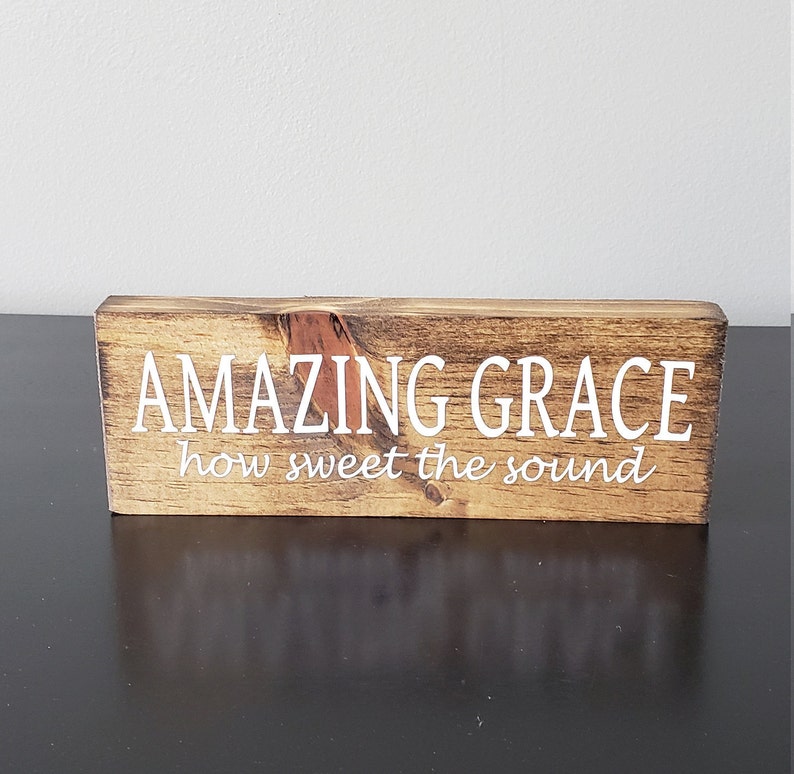 Mini Block Sign Amazing Grace Sign Farmhouse Rustic Shelf - Etsy