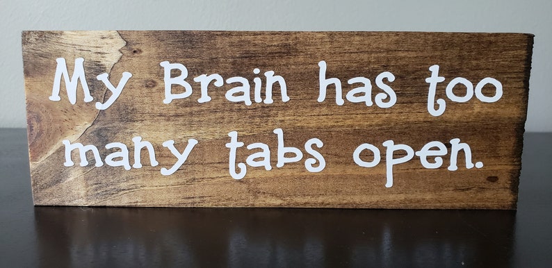 Mini Block Sign Busy Brain Sign Farmhouse Rustic Shelf | Etsy