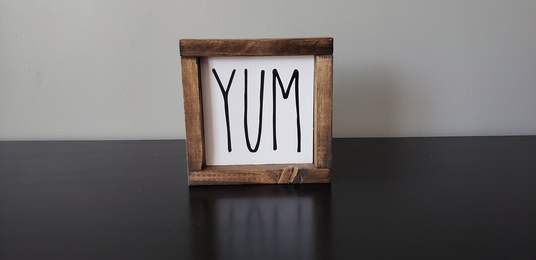 Yum Sign, Kitchen Sign, Farmhouse Sign, Rea Dunn Inspired Sign, Foodie ...