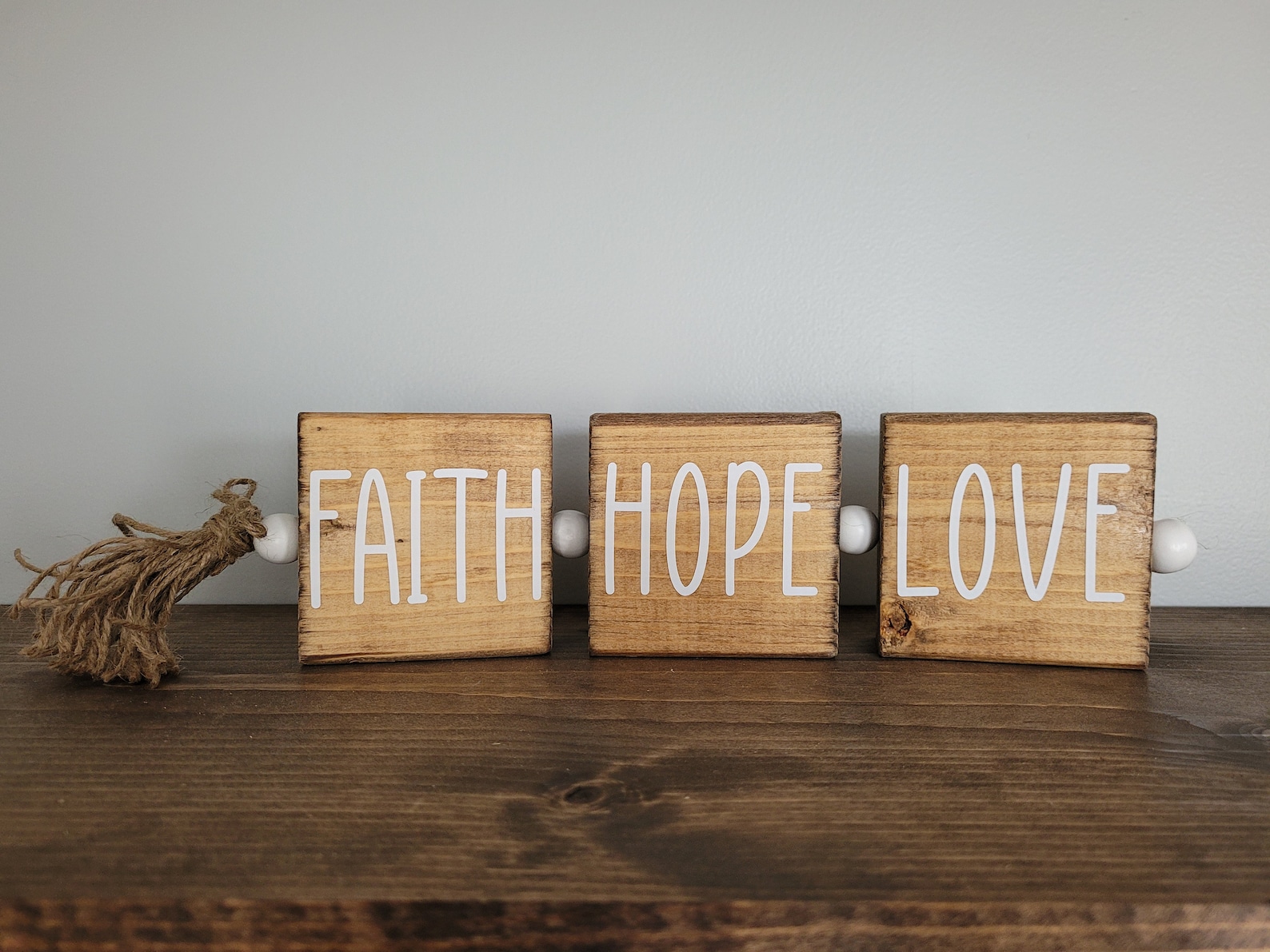 Faith Hope & Love Sign, 3 Block Sign, 3 Tier Tray Sign, Flexible Sign ...