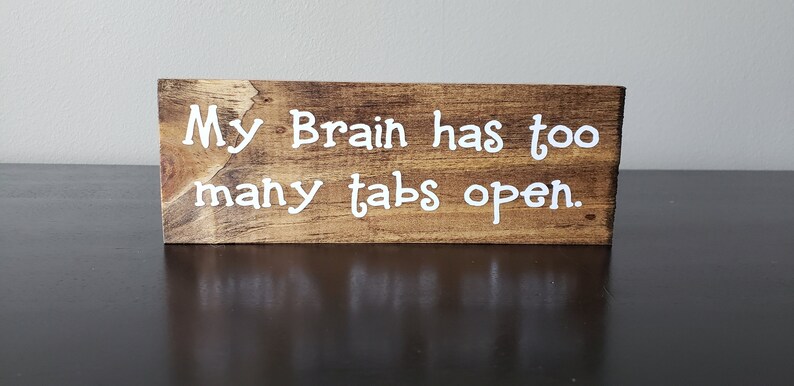 Mini Block Sign Busy Brain Sign Farmhouse Rustic Shelf | Etsy