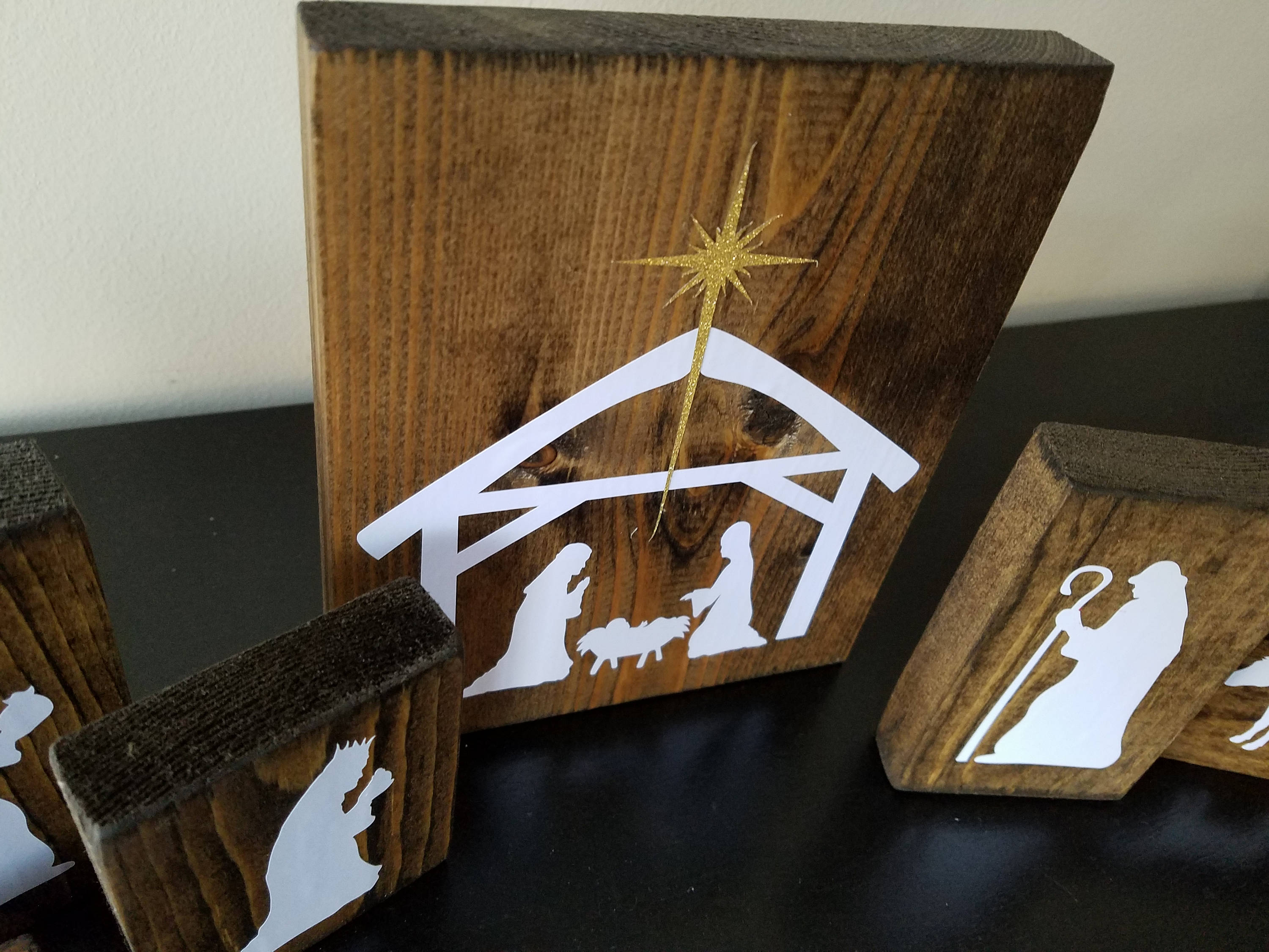 Nativity Set Wooden Nativity Set Wooden Block Nativity - Etsy