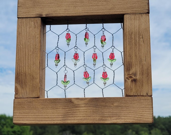 Chicken Wire Suncatcher Adorned With Sparkling Glass and Crystal Charms ...