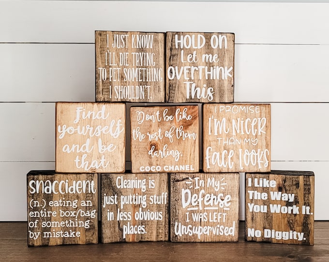 Funny Signs, Humorous Signs, Tiered Tray Signs, Desk Decor, Shelf ...