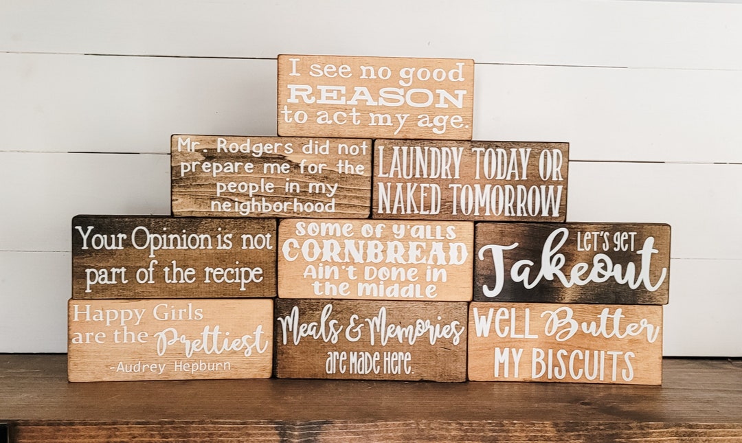 Funny Sign, Humorous Sign, Mini Signs, Funny Mini Signs, Tiered Tray ...