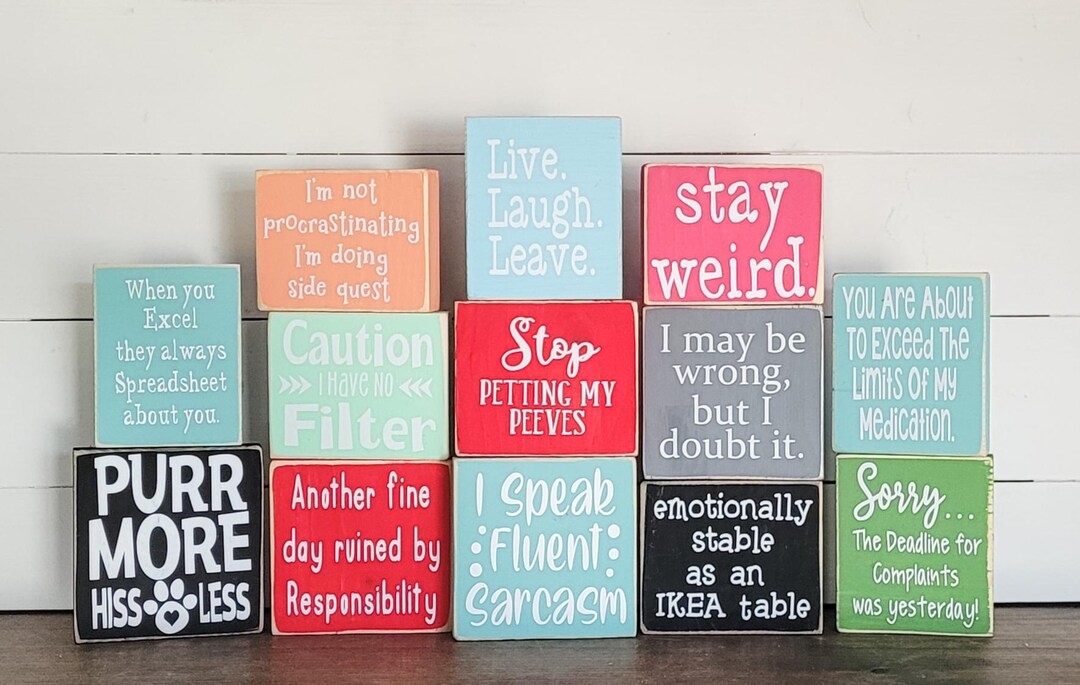 Mini Funny Signs, Humorous Signs, Small Gift, Laugh, Funny Decor - Etsy