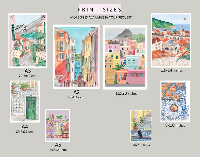 Cote D'azur Print French Riviera Print Menton Art Print South of France ...