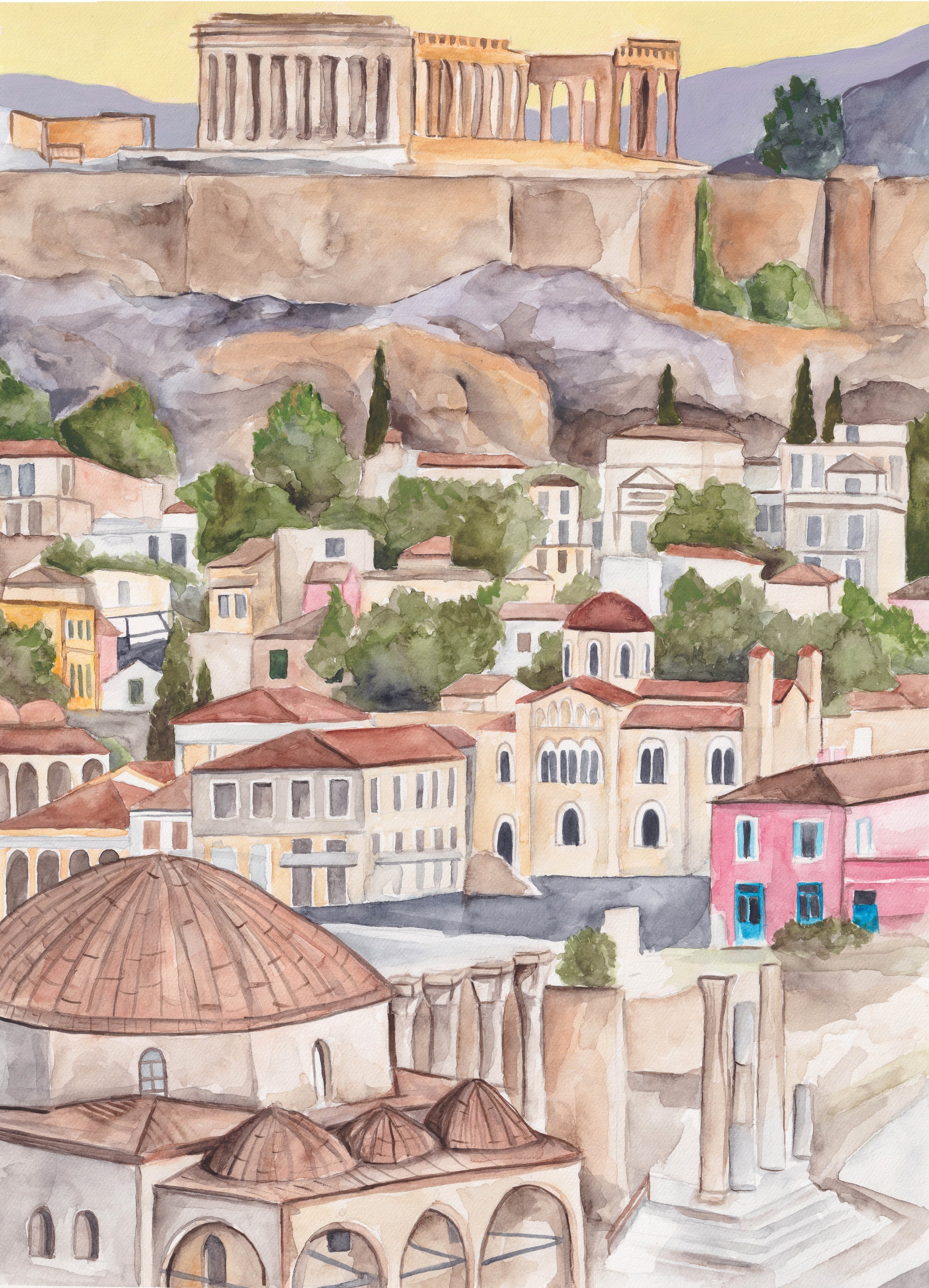 Athens Art Print Greece Poster Parthenon Print Acropolis - Etsy