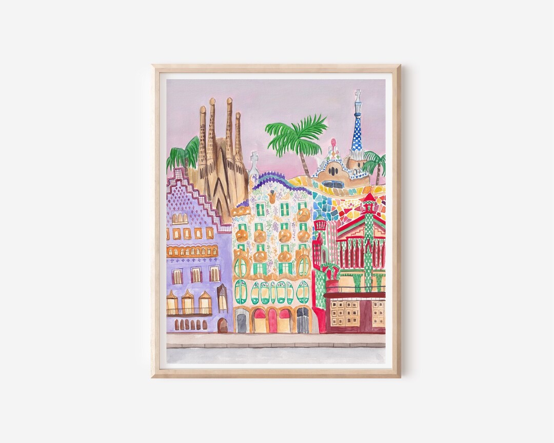 Barcelona Print - Spain Poster - Barcelona Poster - Antoni Gaudi ...