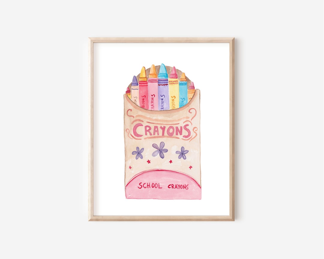 Crayons Art Print - Nursery Wall Decor - Box of Crayons Poster - Kids ...