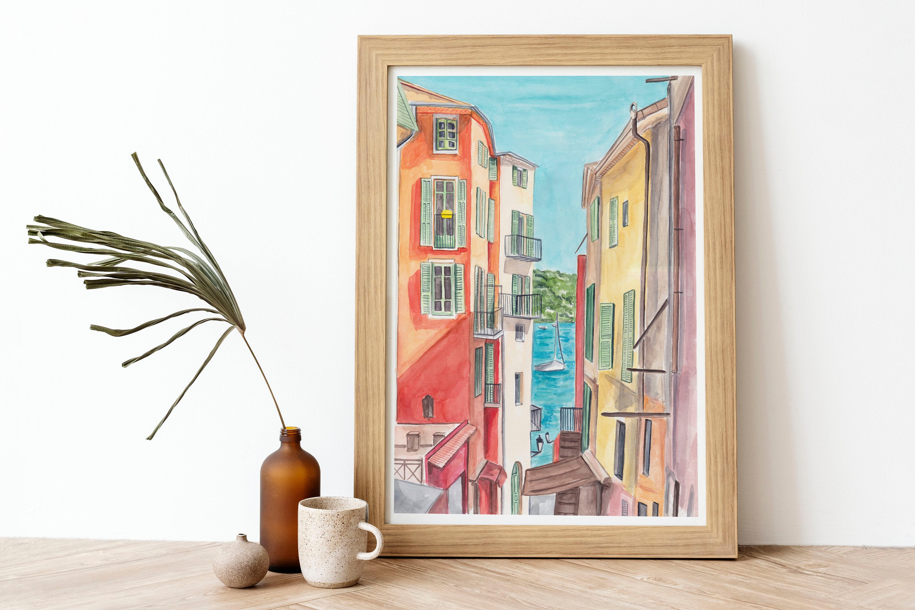 Cote D'azur Print French Riviera Print Menton Art - Etsy