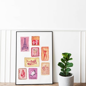 Vintage Stamp Art - Stamp Poster - Grand Millenial Art - Travel Stamp ...