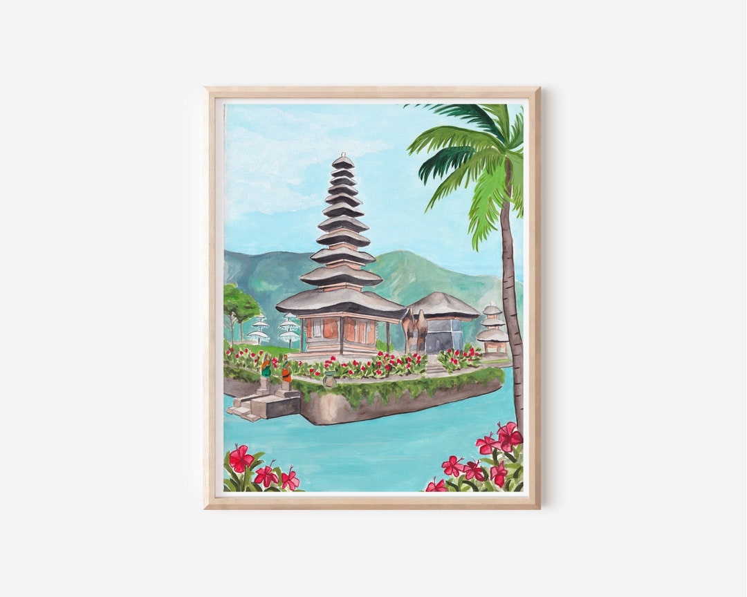 Bali Temple Print Indonesia Travel Art Balinese Art Print - Etsy