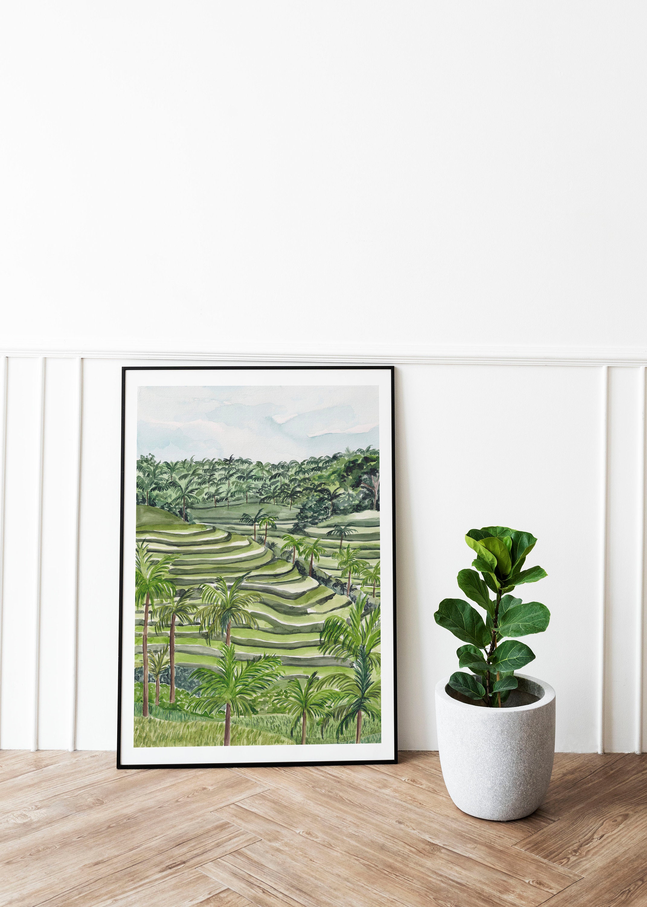 Bali Art Print - Rice Fields Poster - Ubud Travel Poster - Indonesia ...