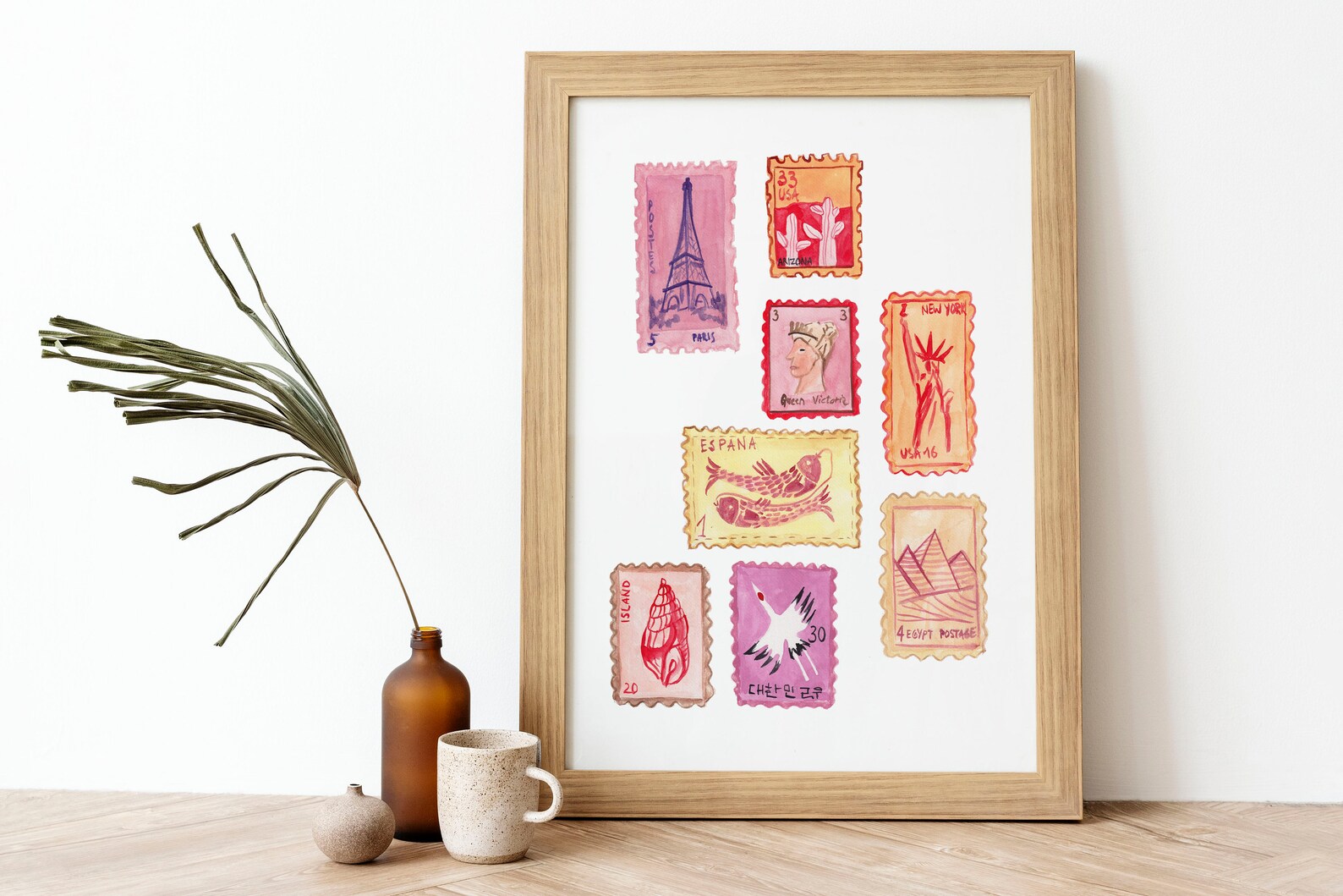 Vintage Stamp Art - Stamp Poster - Grand Millenial Art - Travel Stamp ...