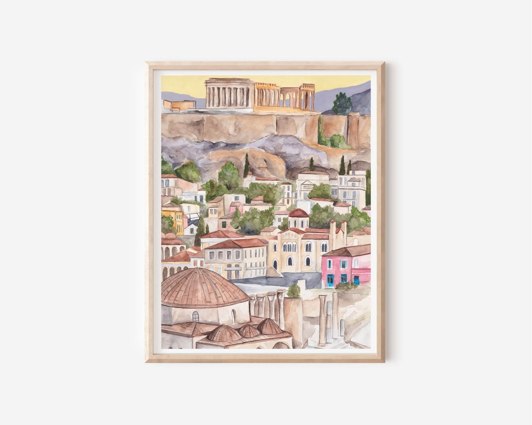 Athens Art Print - Greece Poster - Parthenon Print - Acropolis Art ...