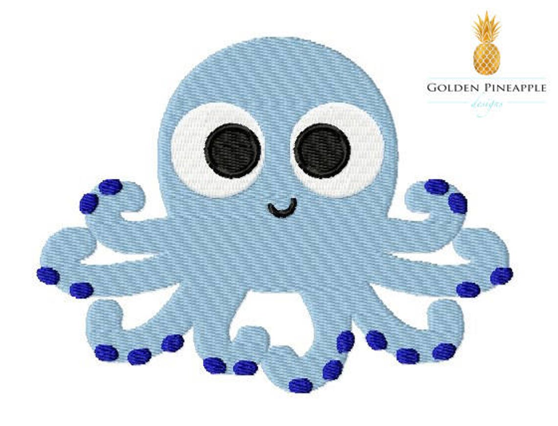 Octopus Embroidery Design 5 Sizes Maritime Embroidery - Etsy