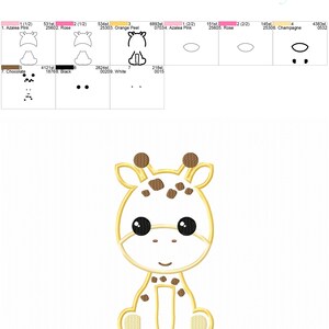 Giraffe Applique Embroidery Design - Jungle Applique Design - Baby ...