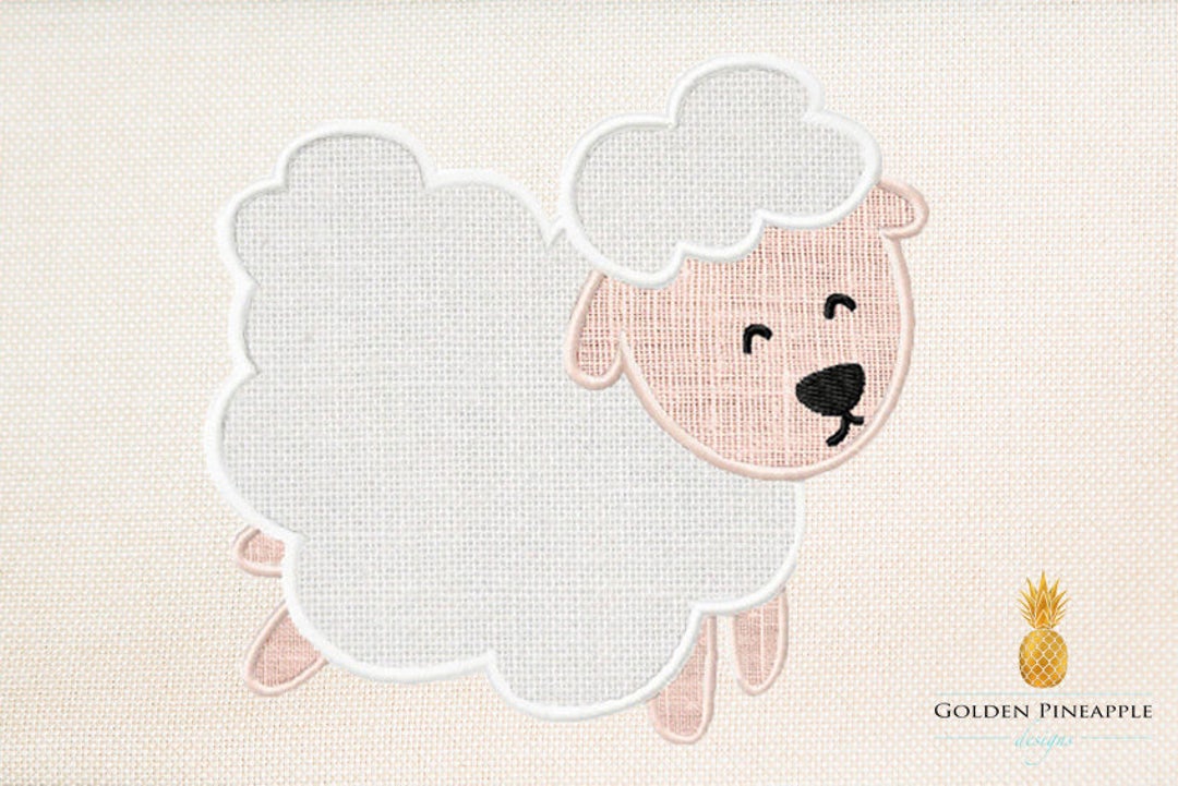 Sheep Applique Embroidery Design - Lamb Applique Design - Baby Appliqué ...