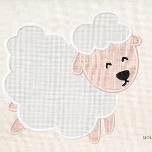 Sheep Applique Embroidery Design - Lamb Applique Design - Baby Appliqué ...