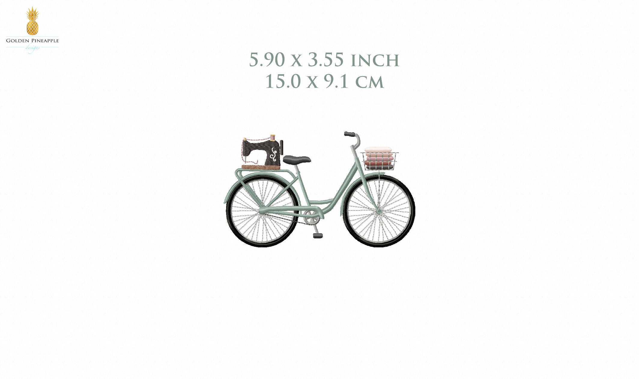 Bicycle With Sewing Machine Embroidery Design 5 Sizes | Etsy