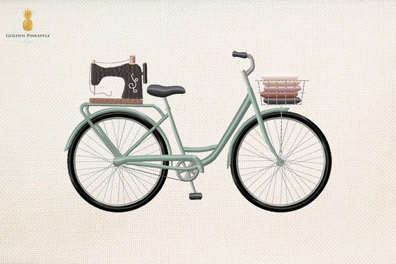 Bicycle With Sewing Machine Embroidery Design 5 Sizes - Etsy
