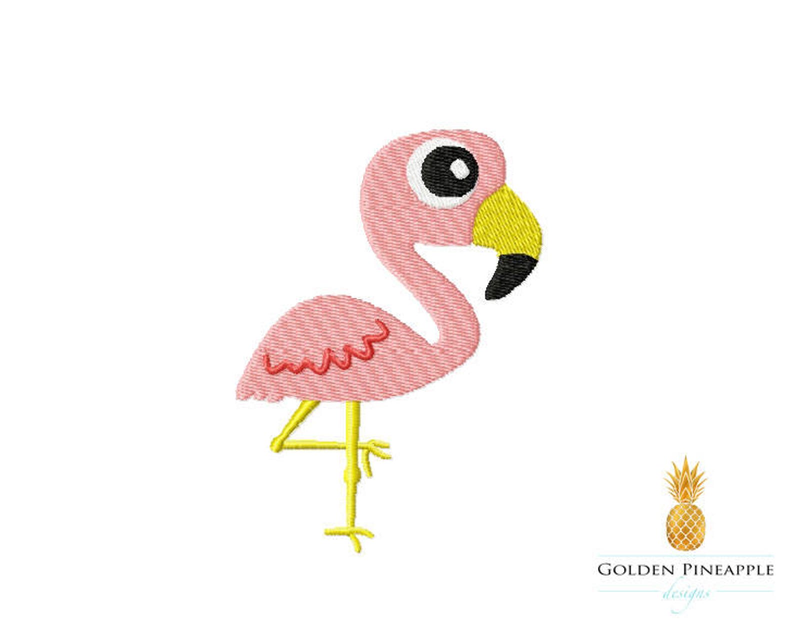 Mini Flamingo Embroidery Design 7 Sizes Exotic Embroidery - Etsy
