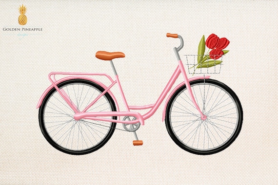 Bicycle Embroidery Design 5 Sizes Summer Embroidery Design - Etsy