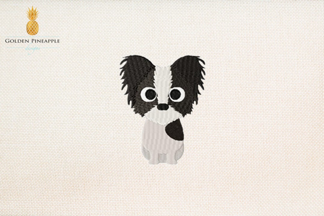 Papillon Embroidery Design - 5 Sizes - Dog Embroidery Design - Etsy