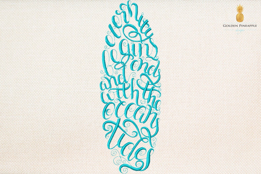 Surfer / Surfboard Embroidery Design - 4 Sizes - Summer Embroidery ...