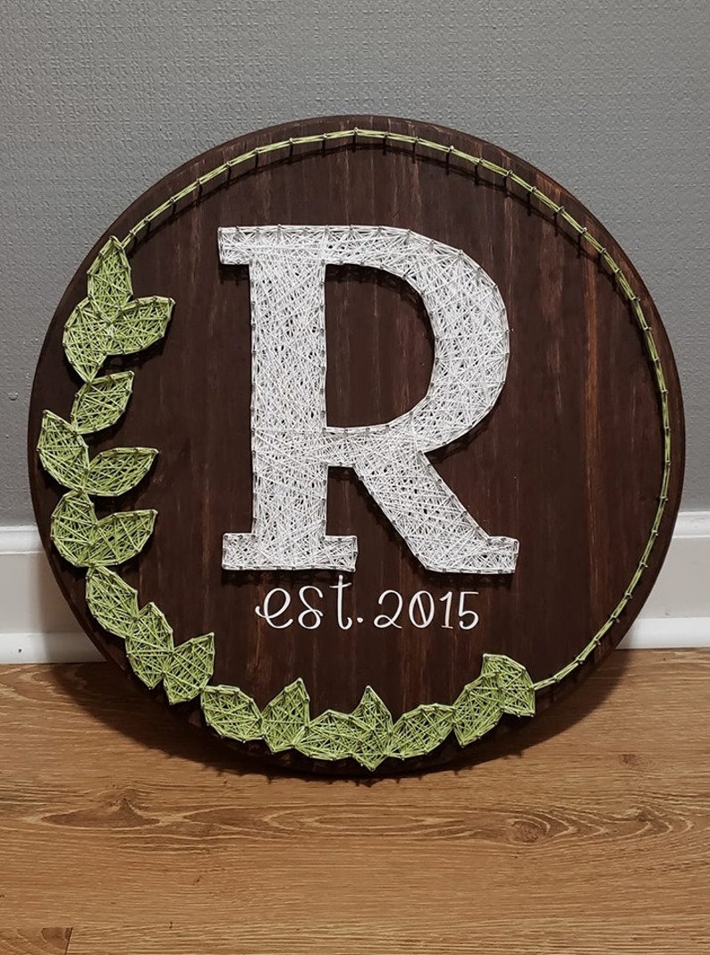 Monogram With Leaf String Art - Etsy