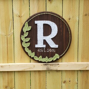 Monogram With Leaf String Art - Etsy