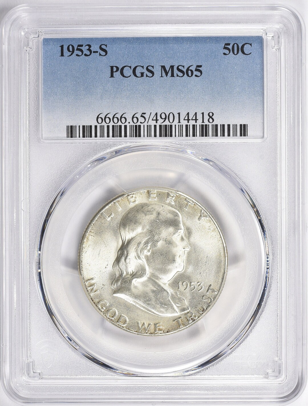 Super Gem-1953s MS-65 Franklin Half Dollar PCGS With Full Bell Lines ...