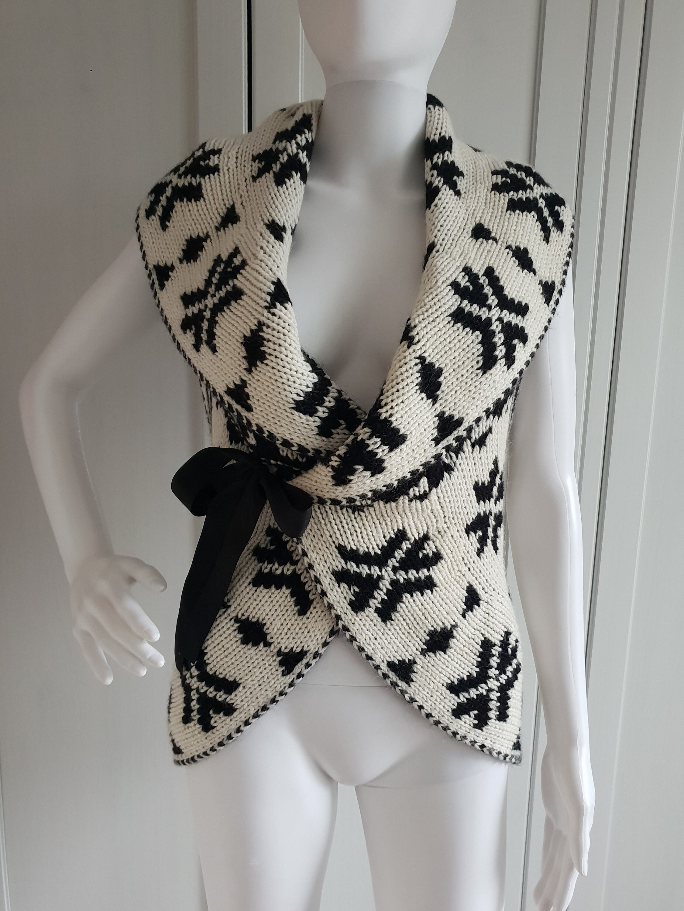Vintage Handmade Knit Vest Wool Mohair Women Oversize Retro Oldschool ...