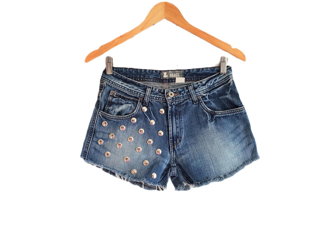 DIY Blue Denim Jeans Shorts, Destroyed Ripped Women Jeans Shorts / Cut ...