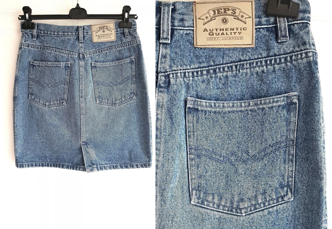 80s JEPS Jeans Tulip Skirt , Acid Wash Blue Denim , High Waist Women ...