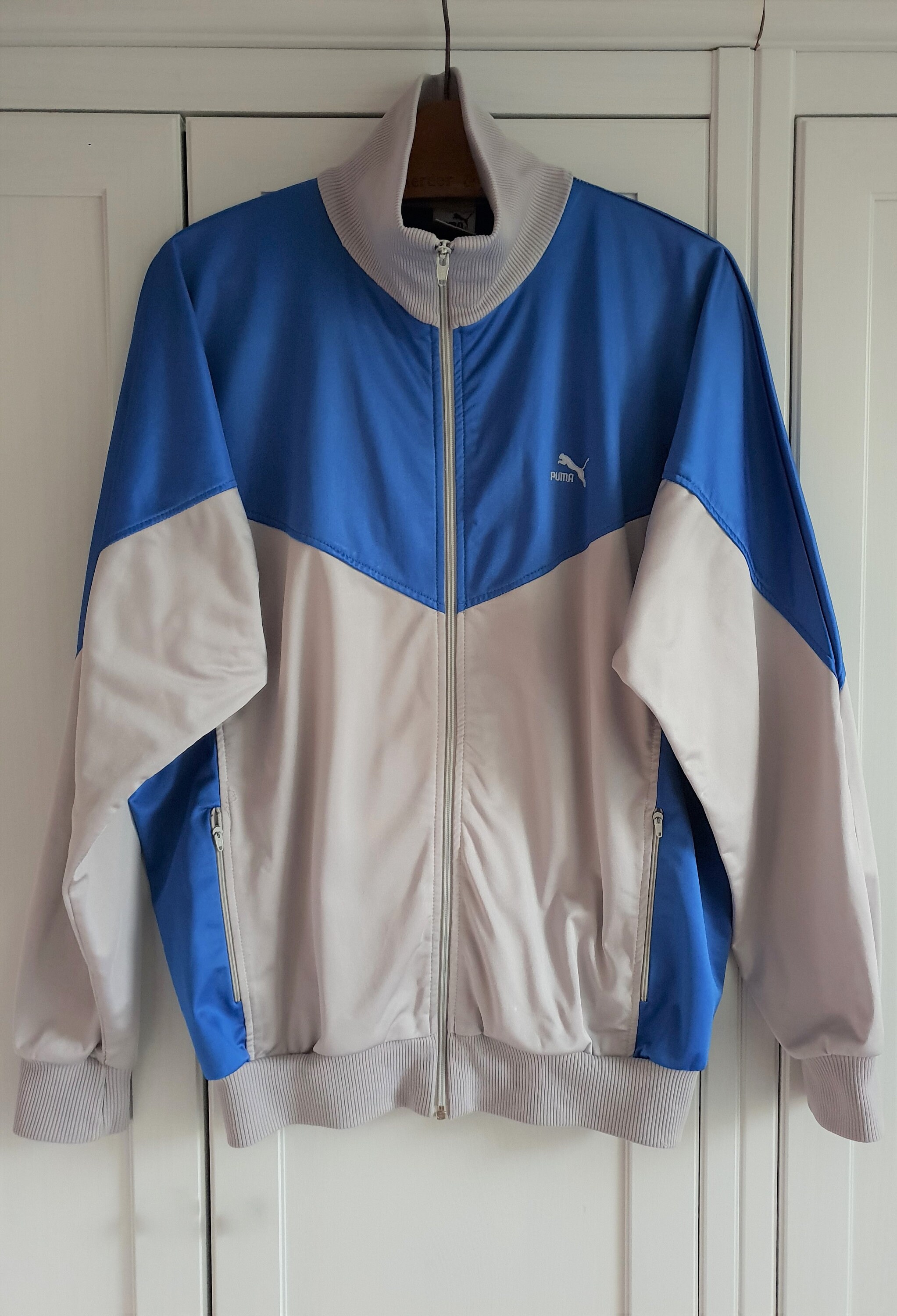 Vintage Puma Jacket Bomber Oldschool Jacket Blue Gray Size M / - Etsy